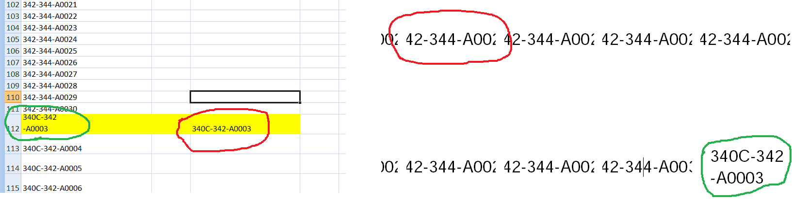 Number too long Excel Cable Labels USA